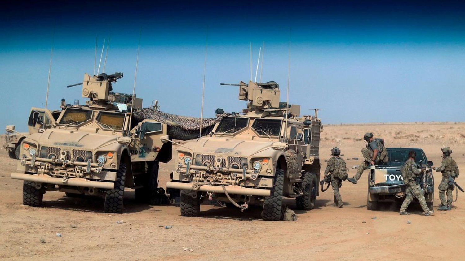 Rubble and Charred Cars in Former Syria ISIS Hub