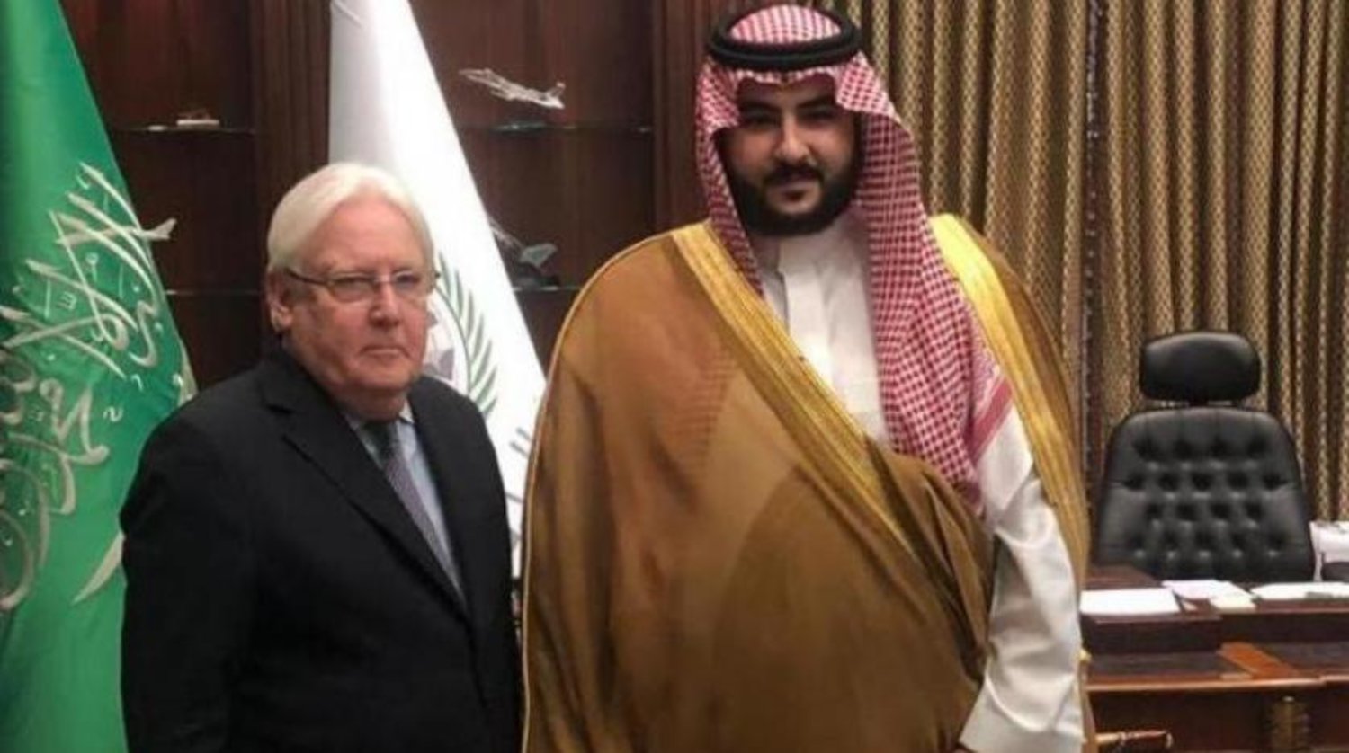 Khalid bin Salman, Griffiths Discuss Support for Yemeni Political Process