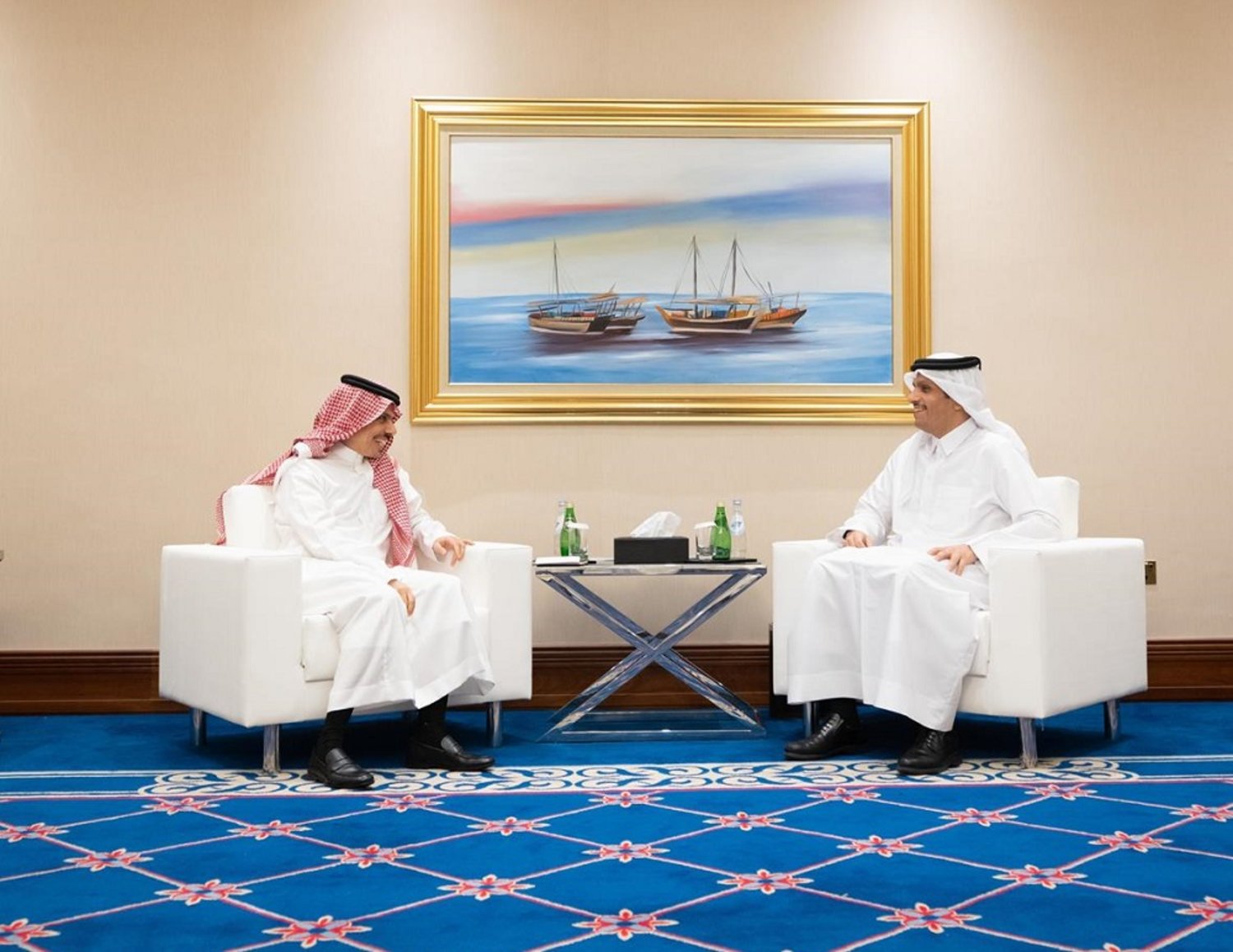 Saudi, Qatari FMs Meet in Doha