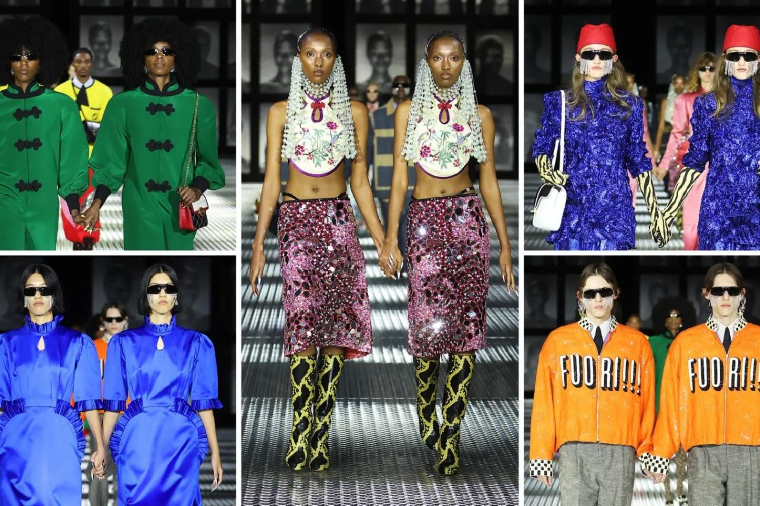 Bir defilede 68 tek yumurta ikizi