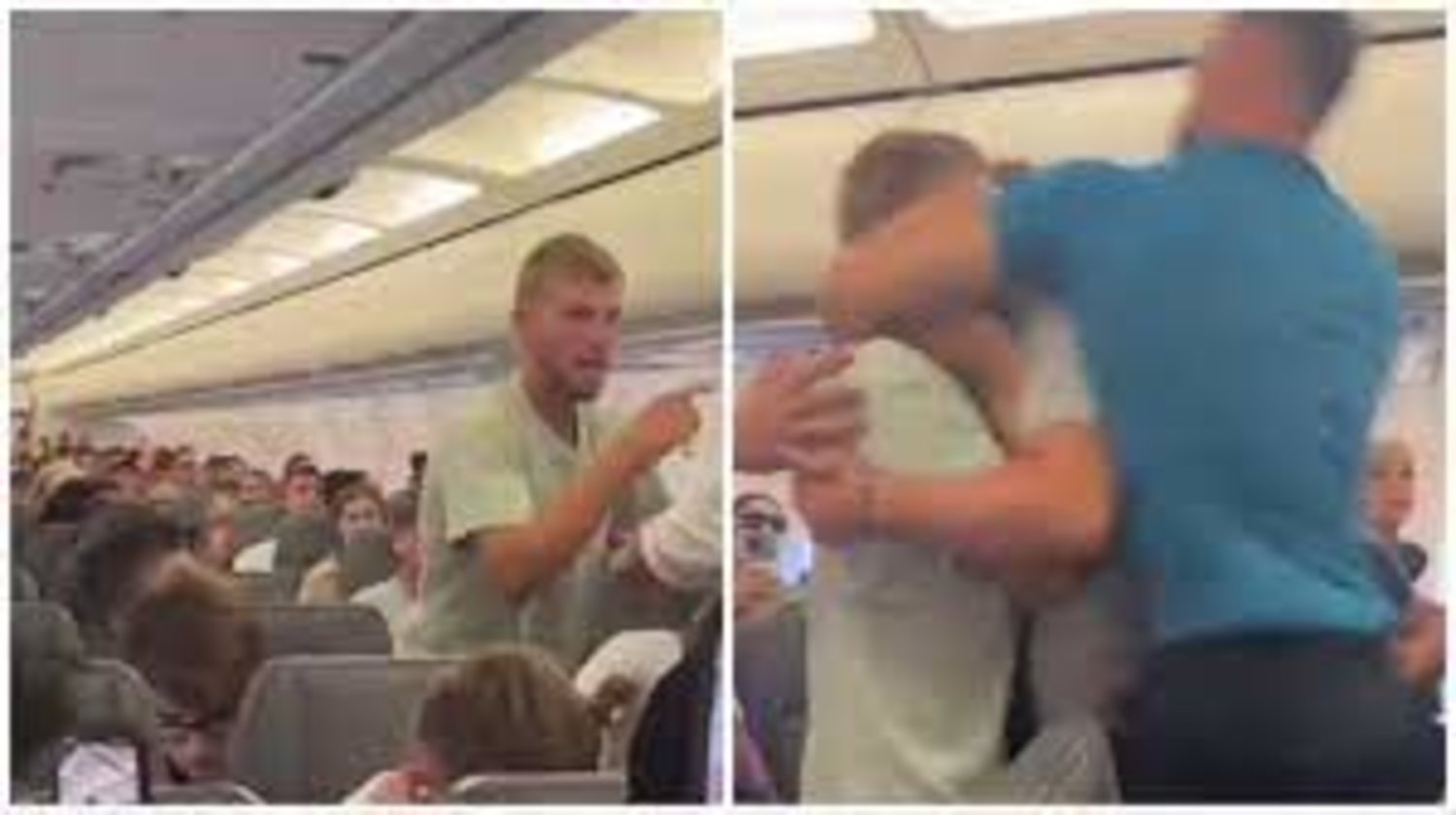 Uçağın kapısını açmaya çalışan boksör, ortalığı karıştırdı