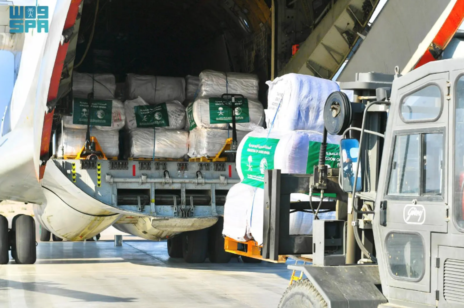 33rd Saudi Relief Plane with Aid for Palestinians in Gaza Arrives in Egypt
