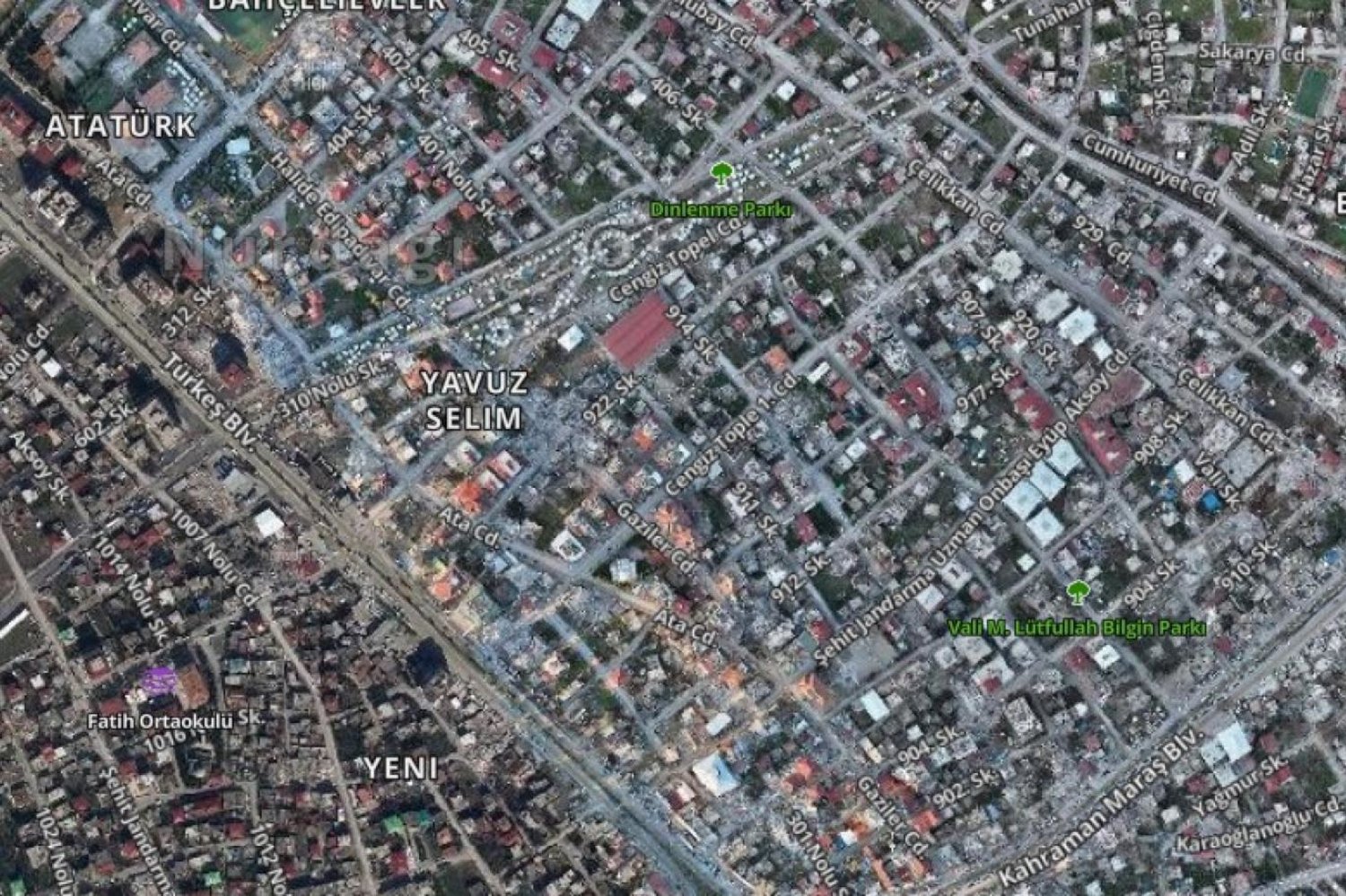 Harita Genel Müdürlüğü depremden etkilenen illeri yüksek çözünürlüklü ...