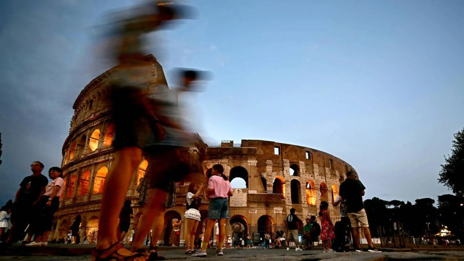 Fleeing the Heat, Tourists Explore Rome at Night, Underground