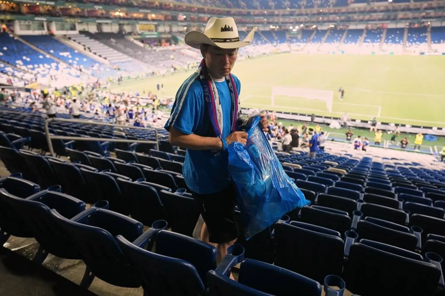 After Samurai Blue Sweep Aside Tunisia, Japan Fans Clean Up Monterrey ...