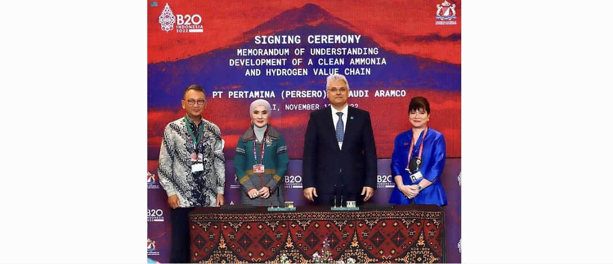Aramco, Pertamina Explore Hydrogen and Ammonia Value Chain at B20