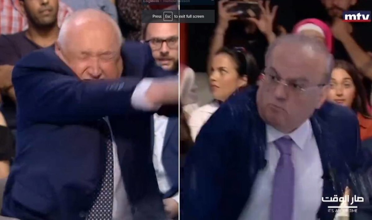 Lübnanlı bir siyasetçi ve medya mensubu arasında canlı yayında yumruklu ...