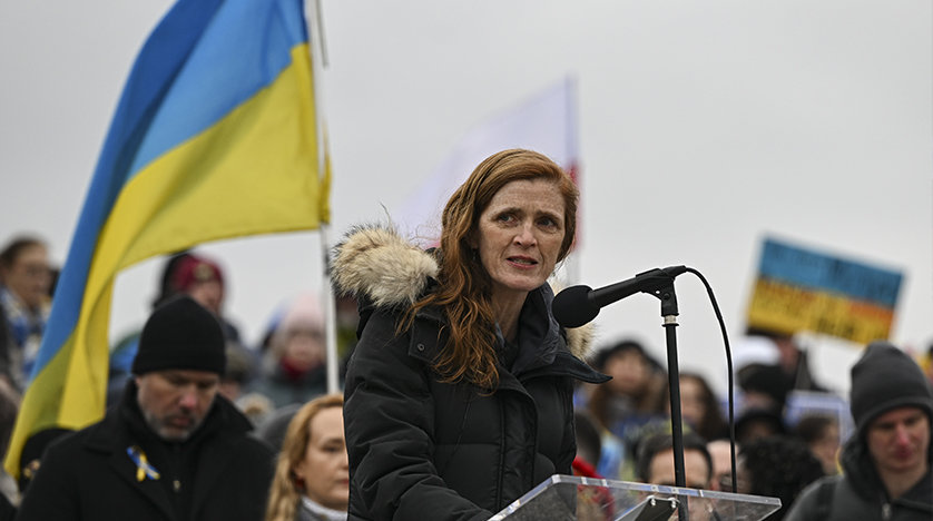 ABD'de Rusya-Ukrayna savaşının 1. yılı dolayısıyla gösteriler yapıldı