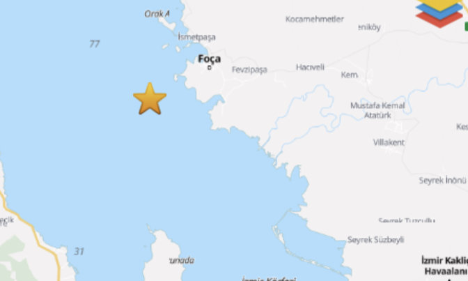 İzmir’de 4.1 büyüklüğünde deprem meydana geldi